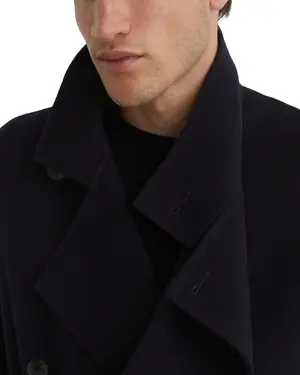REISS Selation Wool Blend Tie Waist Long Overcoat