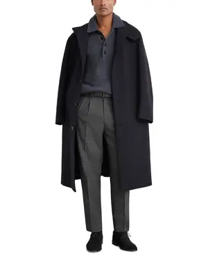 REISS Strap Tapered Fit Belted Pleat Trousers