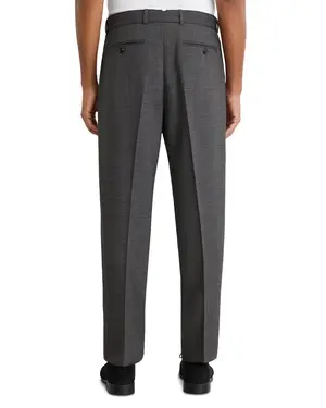 REISS Strap Tapered Fit Belted Pleat Trousers