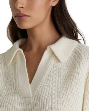 REISS Lindy Collared Wool & Cashmere Sweater
