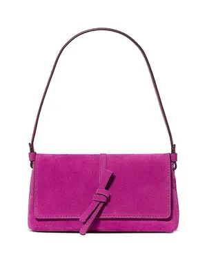 Kate Spade New York Loop Small Flap Suede Shoulder Bag - Beet