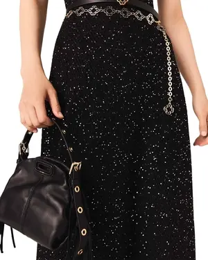 Maje Miss M Micro Leather Shoulder Bag