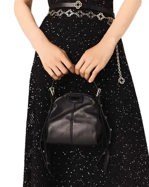 Maje Miss M Micro Leather Shoulder Bag