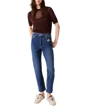 Maje Paul High Rise Straight Ankle Jeans