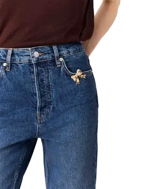 Maje Paul High Rise Straight Ankle Jeans