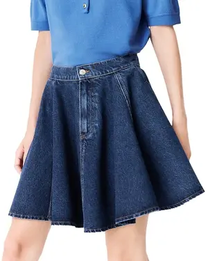 Maje Jika Denim Flared Skirt - Blue