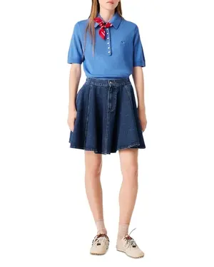Maje Jika Denim Flared Skirt