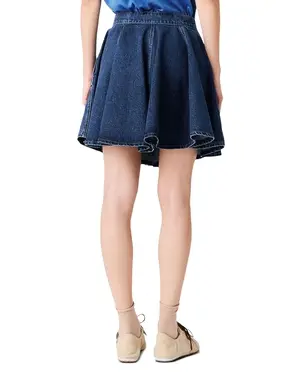 Maje Jika Denim Flared Skirt