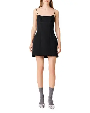 Maje Rilyme Backless Satin Mini Dress