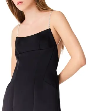 Maje Rilyme Backless Satin Mini Dress