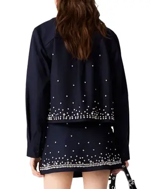 Maje Rhinestone Layered Skort