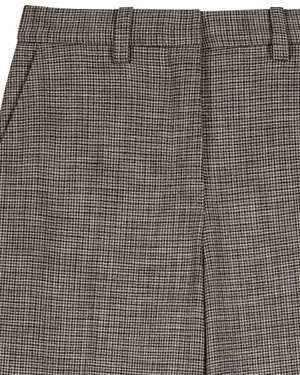 Maje Check Print Wide Leg Pants