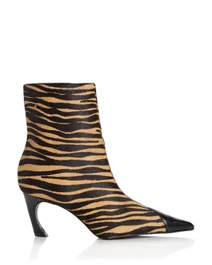 Schutz Lexi Calf Hair Cap Toe Ankle Boots