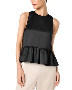 French Connection Carey Satin Sleeveless Top - Black