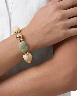 Ettika Serene Stone Gemstone Beaded Stretch Bracelet