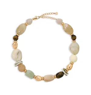 Ettika Serene Stone Gemstone Beaded Collar Necklace, 15.5-18.5