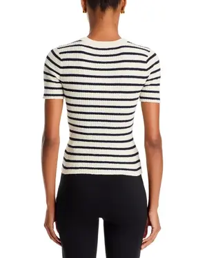 FRAME The Striped Cotton Blend Tee