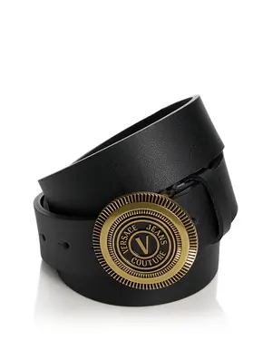Versace Logo Leather Belt - Nero