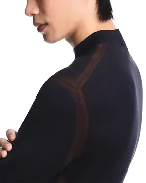 Emporio Armani Mock Neck Sweater With Inlay Details