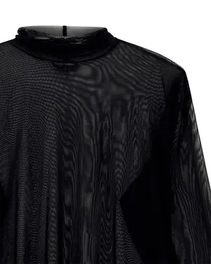 Emporio Armani Sheer Mock Neck Top