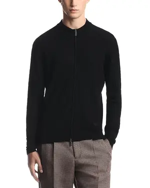 Emporio Armani Virgin Wool Fancy Stitch Cardigan - Black