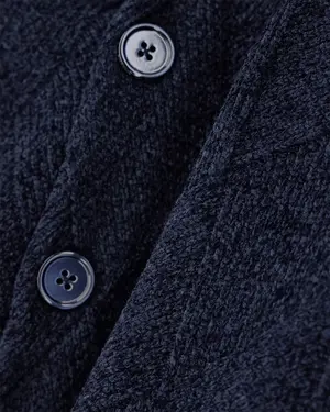 Emporio Armani Virgin Wool Blend Cardigan With Rib Details