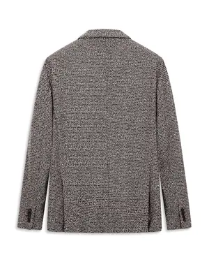 Emporio Armani Double Breasted Cotton Blend Mouline Jersey Blazer