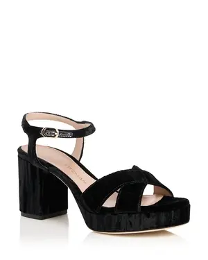 STUART WEITZMAN Dayna Velvet Strappy Sandals