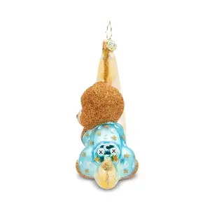 CHRISTOPHER RADKO Blue Moonlight Snuggles Glass Ornament