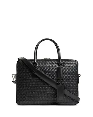 Sandro Downtown Woven Leather Briefcase - Black