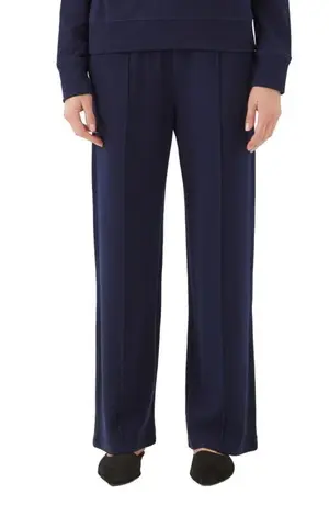 Karen Kane Pintuck Drawstring Wide Leg Sweatpants - Navy