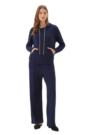 Karen Kane Pintuck Drawstring Wide Leg Sweatpants