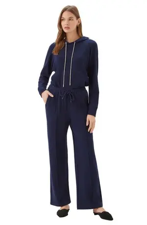 Karen Kane Pintuck Drawstring Wide Leg Sweatpants