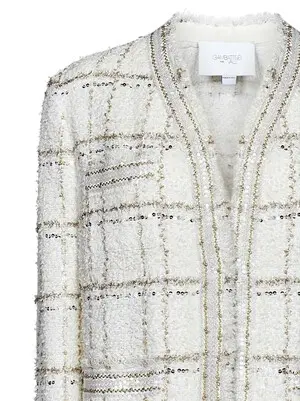 Giambattista Valli Check-pattern Sequinned Tweed Jacket