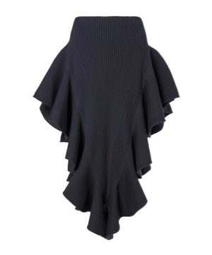 Alaïa Ribbed-knit Ruffled Wool-blend Midi Skirt - No