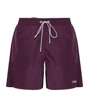 DIESEL® George Logo-embroidered Drawstring Swim Shorts - Red