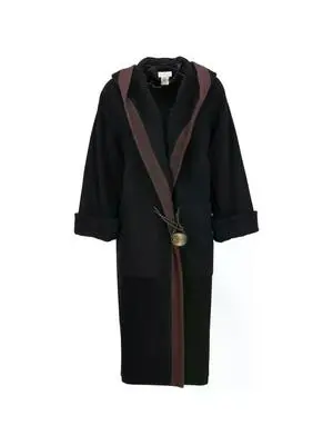 Vintage Wool Oversized Coat - Black