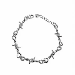 THE M JEWELERS The Iced Out Barbwire Bracelet - Silver
