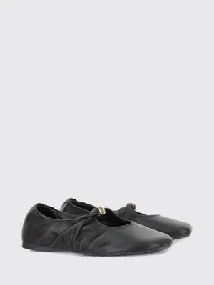 Loewe Pebble Round-toe Monogram Lambskin Leather Ballet Flats