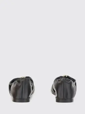 Loewe Pebble Round-toe Monogram Lambskin Leather Ballet Flats