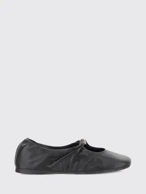 Loewe Loewe Women Loewe Pebble Round-Toe Monogram Lambskin Leather Ballet Flats Black