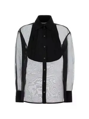 DES_PHEMMES Sheer Silk Shirt - Black