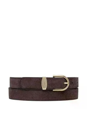Armani Exchange Logo-plaque Suede Belt - Brown