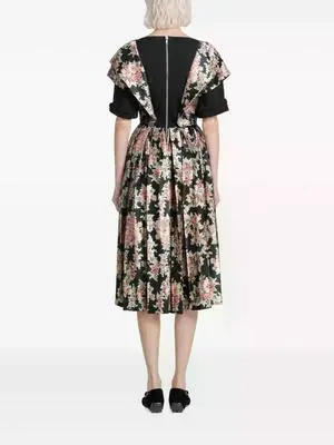 Simone Rocha Floral-print Pleated Dress