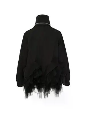Noir Kei Ninomiya Tulle-ruffled Zip-up Jacket