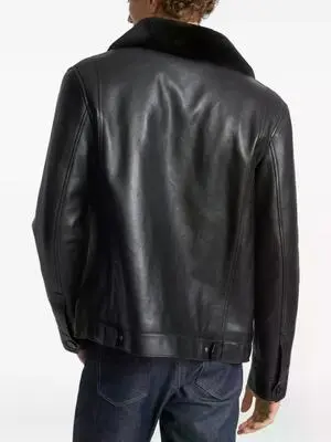 YVES SALOMON Shearling-collar Leather Jacket