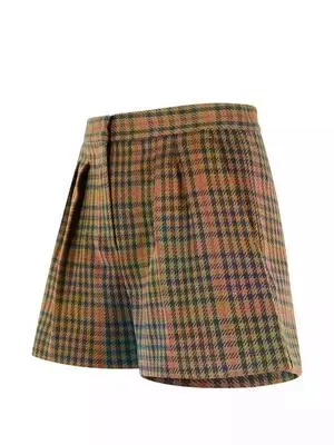 Max Mara Jacquard-knit Glen Plaided Shorts - Brown