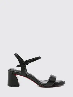 CHRISTIAN LOUBOUTIN Christian Louboutin Women Christian Louboutin Miss Jane Nappa Leather Mid-Heel Sandals With Strap Black
