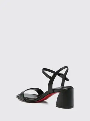 CHRISTIAN LOUBOUTIN Miss Jane Nappa Leather Mid-heel Sandals With Strap - Black