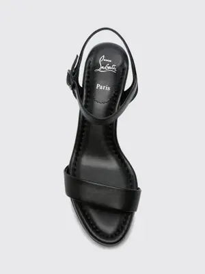 CHRISTIAN LOUBOUTIN Miss Jane Nappa Leather Mid-heel Sandals With Strap - Black